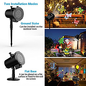 Holiday Projector Light, Syslux Halloween Christmas Projector Lights 16 HD Slides LED Waterproof Light Outdoor Indoor Light with Remote Control for Party Garden Halloween Xmas Holiday Landscape Decor