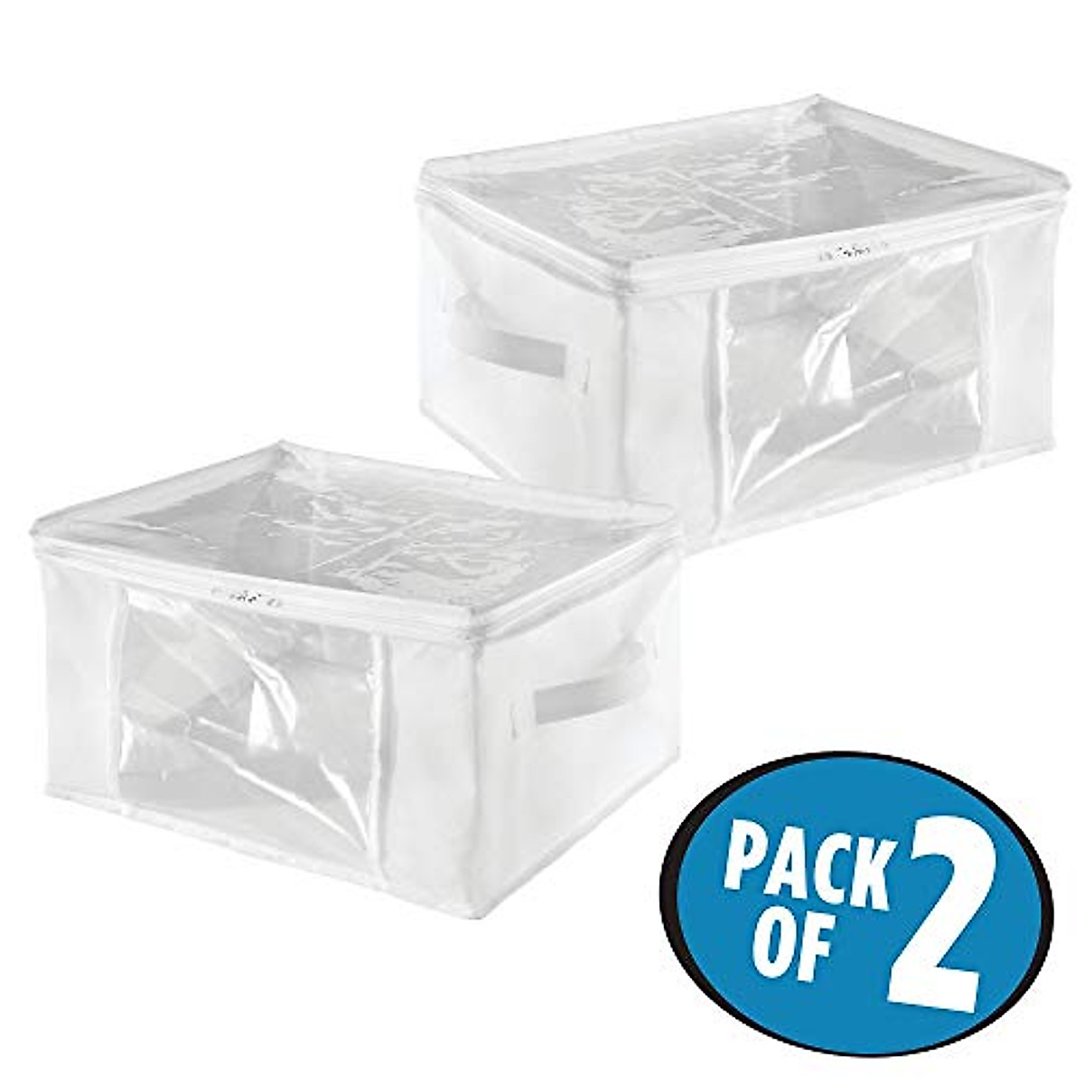 iDesign Fabric Storage Bags with Zipper, Medium, Set of 2, 16" x 12" x 8"