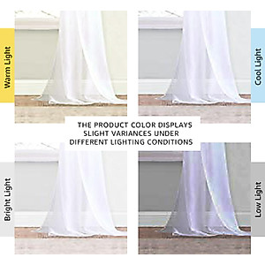 NICETOWN White Sheer Window Scarf 216 inch Extra Long, Soft Voile Textured Bed Canopy Scarf Curtains for Event Designs/Home Decor, 60 inches Wide, Set of 2