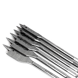 CUTTEX TOOLS Spade Drill Bit Set, 6 Pcs Drill Bit for Woodworking, 3/8" to 1", Full Set, Paddle Flat Bits, Nylon Storage Pouch Included