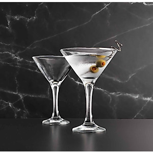 Glaver's Martini Glasses Set of 4 Cocktail Glasses, 6 Ounce Premium Strong Lead-Free Glass, Stemmed Margarita Glasses, For Bar, Martini, And More Dishwasher Safe