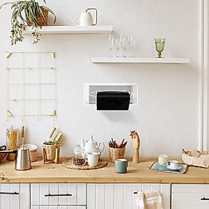 Haomian 2 Pcs Trash Bag Dispenser Roll Holder Grocery Plastic Bag Holder Saver Acrylic Garbage Bag Dispenser 10 x 4 x 4 Inches with Mounting Accessories for Kitchen Restroom Office (10 x 4 x 4 Inch)