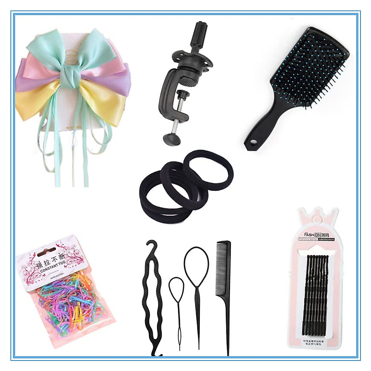 Mannequin Head with Hair 26" hair mannequin doll head hair styling manikin head Cosmetology Doll Head Multicolored Synthetic Fiber Hair（Table Clamp Stand Included)(Cherry Blossom four colors)