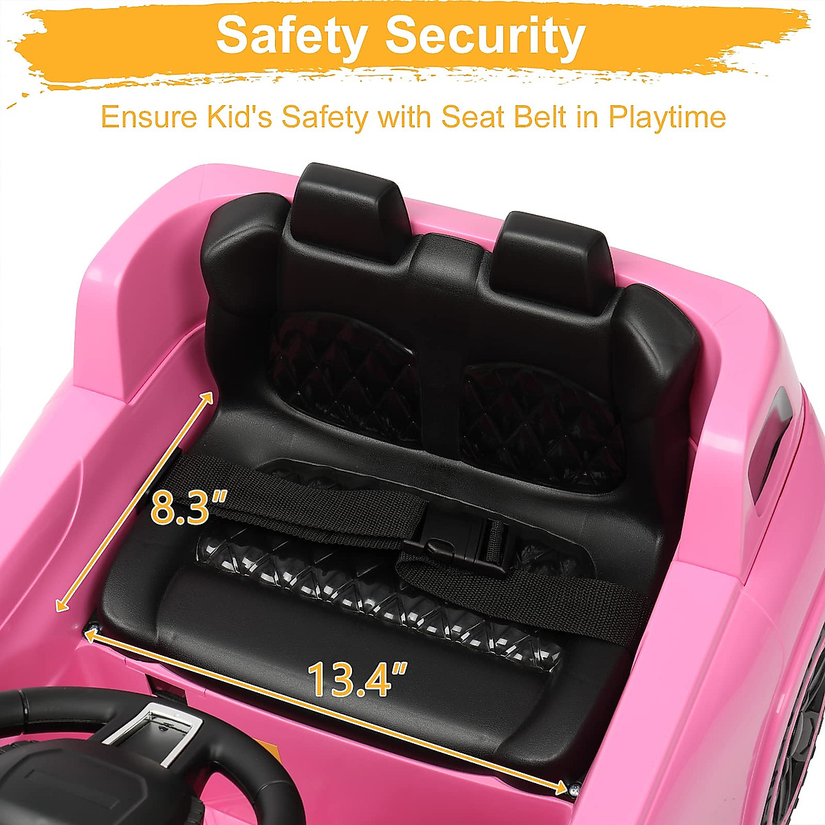 JOYMOR Kids Ride on Toy, Kids Truck 6V Battery Motorized Vehicles, w/Parent Remote Control, Children's Best Toy with 3 Speeds (Pink)