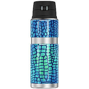 Jurassic World Neon Blue Scales THERMOS STAINLESS KING Stainless Steel Drink Bottle, Vacuum insulated & Double Wall, 24oz