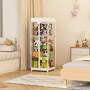 Stuffed Animal Zoo Storage Organizer, Stuffed Animal Holder with Waterproof＆Dust Cover, Extra Large Stuffed Animal Storage Tube with Zipper, Plush Toy Storage Organizer for Nursery, Bedroom, Playroom