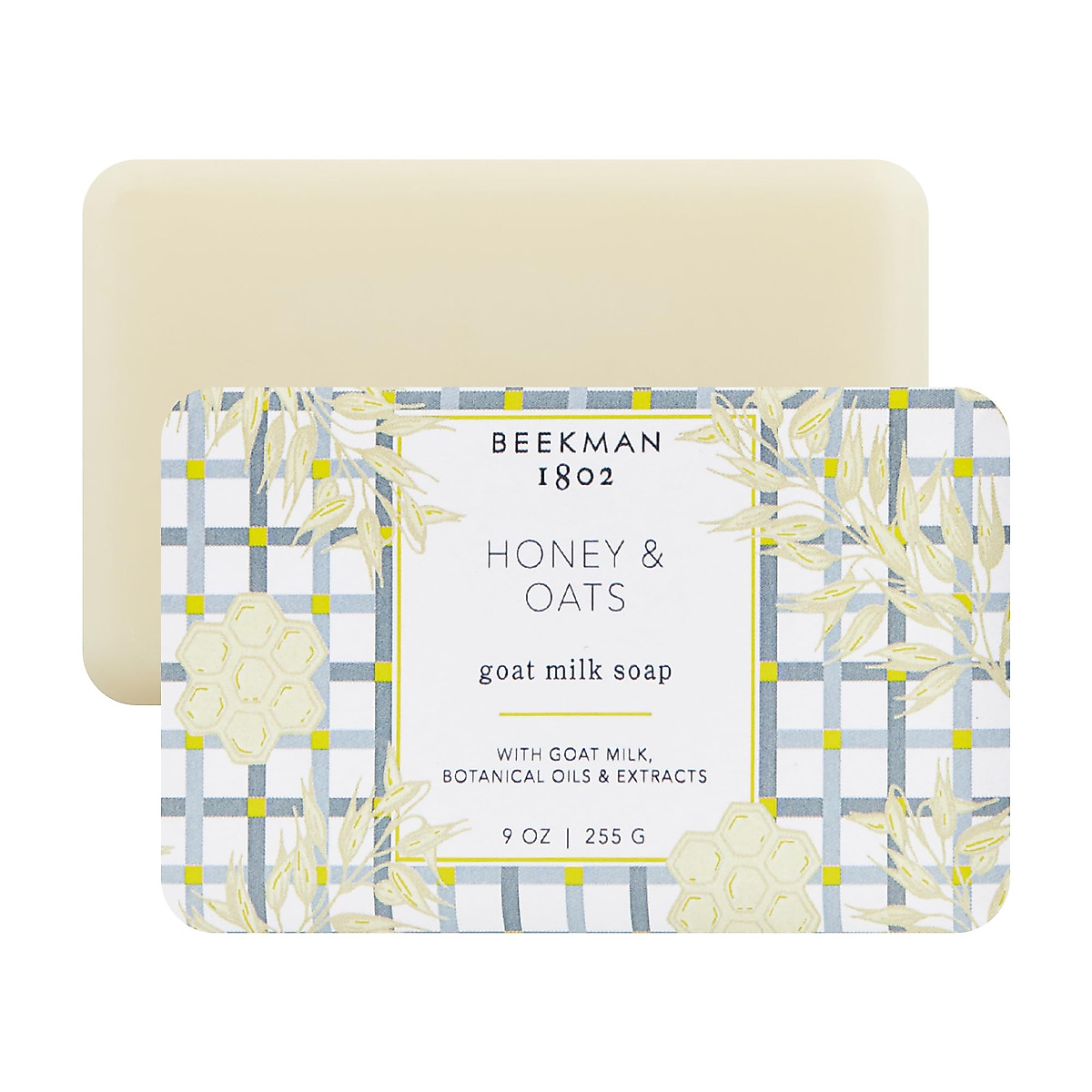 Beekman 1802 Goat Milk Body Soap Bar, Honey & Oats - Scented - 9 oz - Nourishes, Moisturizes & Hydrates - 100% Vegetable Soap with Lactic Acid - Good for Sensitive Skin - Cruelty Free