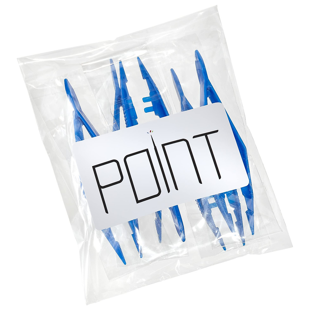 Point Tapered Thumb Forceps - Individually Wrapped Precision Tweezers with Serrated Tips and Tapered Ends (10 Count)