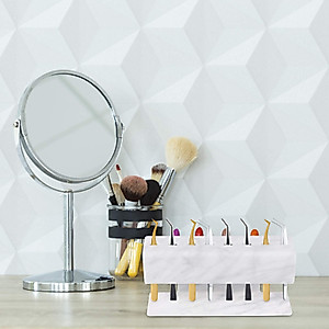 Beaupretty Eyelash Extension Tweezers Stand Holder 8 Holes Acrylic Tweezers Display Storage Tweezers Shelf Holder for Eyelash Extensions Supplies Accessories Tools