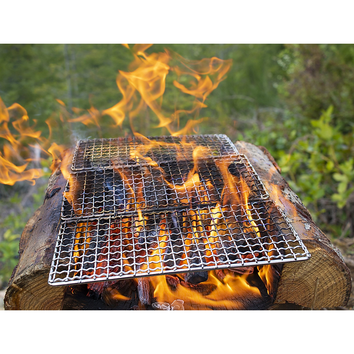Family 3-Pack - The Original Bushcraft Grill - Welded Stainless Steel High Strength Mesh (Campfire Rated) - Expedition Research LLC, USA