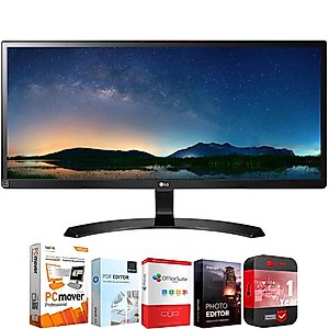 LG 29UM59A-P 29-Inch IPS WFHD 2560 x 1080 Ultrawide Monitor (2017) Bundle with Elite Suite 18 Standard Editing Software Bundle and 1 Year Extended Warranty