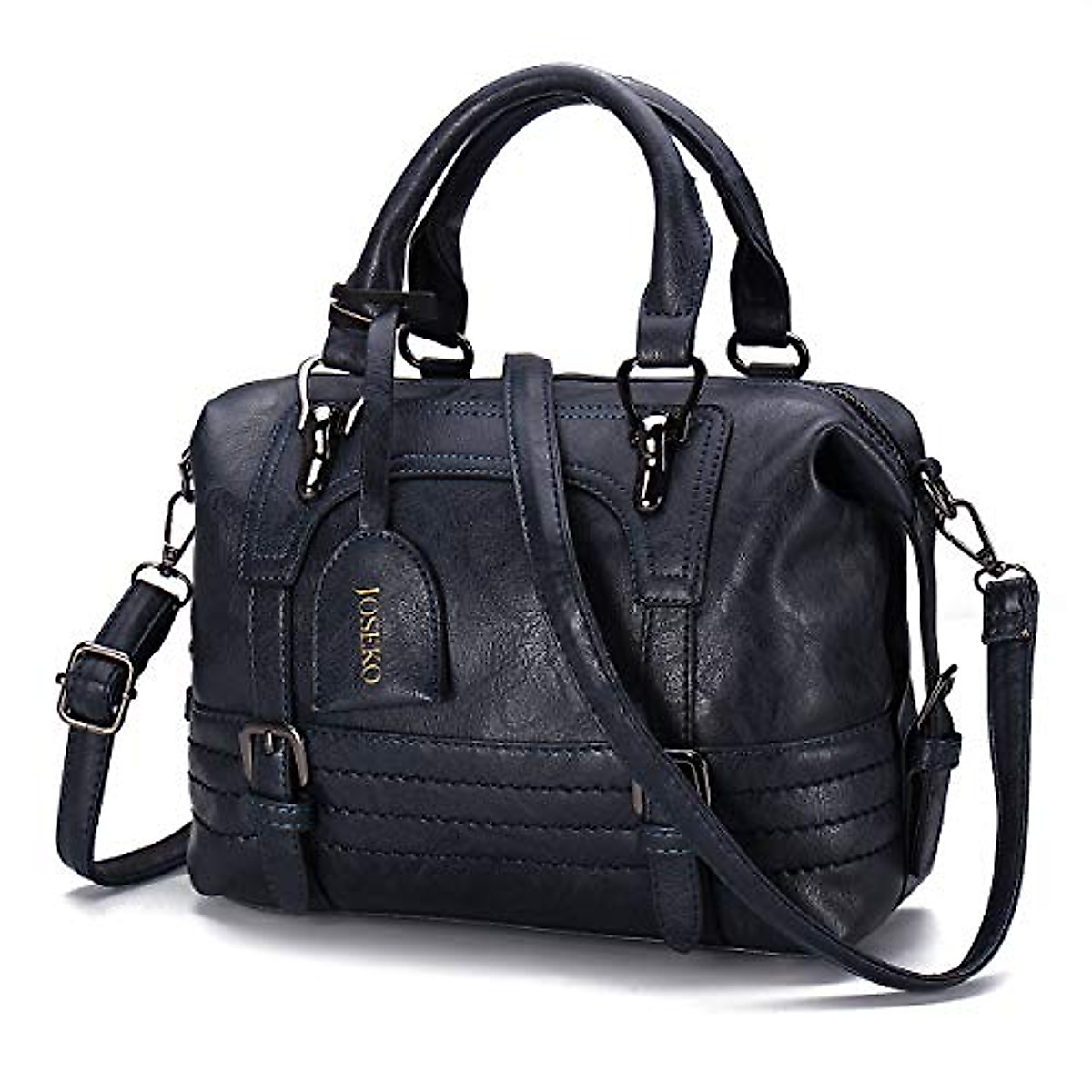 Stylish PU Leather Handbags for Women, JOSEKO Crossbody Bags Retro Shoulder Bags Hobo Tote Purses Messenger Bags Dark Blue