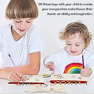 Alliteqwe 40 Pcs Canvas Zipper Bags Pencil Pouch Makeup Bags Blank Canvas Pencil Case Cosmetic Bag for Travel DIY Craft School (S)