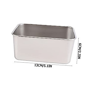 Hemoton Toast 2pcs Stainless Steel Square Box Non Stick Baking Pan Stainless Steel Food Containers Baking Dishes for Oven with Lids Baking s Bread Holder Organizer Cake Box Bread Box