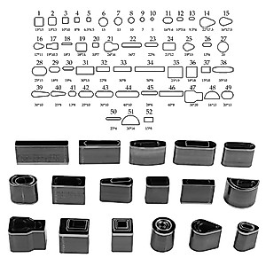 ATPWONZ 52 Shape Style One Hole Hollow Punch Cutter Set for Handmade DIY Leather Craft