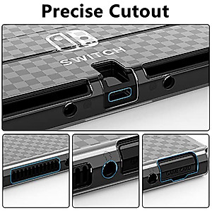HEYSTOP Case Compatible with Nintendo Switch OLED Model 2021, Dockable PC Protective Cover with Comfortable TPU Joy-Con Grip Case and 6 Thumb Stick Caps
