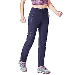 Gopune Women's Outdoor Hiking Travel Pants Lightweight Stretch Active Pants (Navy,XS)