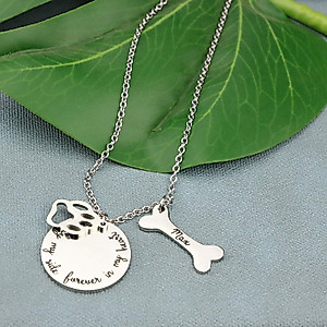 Personalized Dog Loss Gift Personalized Memorial In Memory of Pets Jewelry with Dog Paw Bone Name Lacey