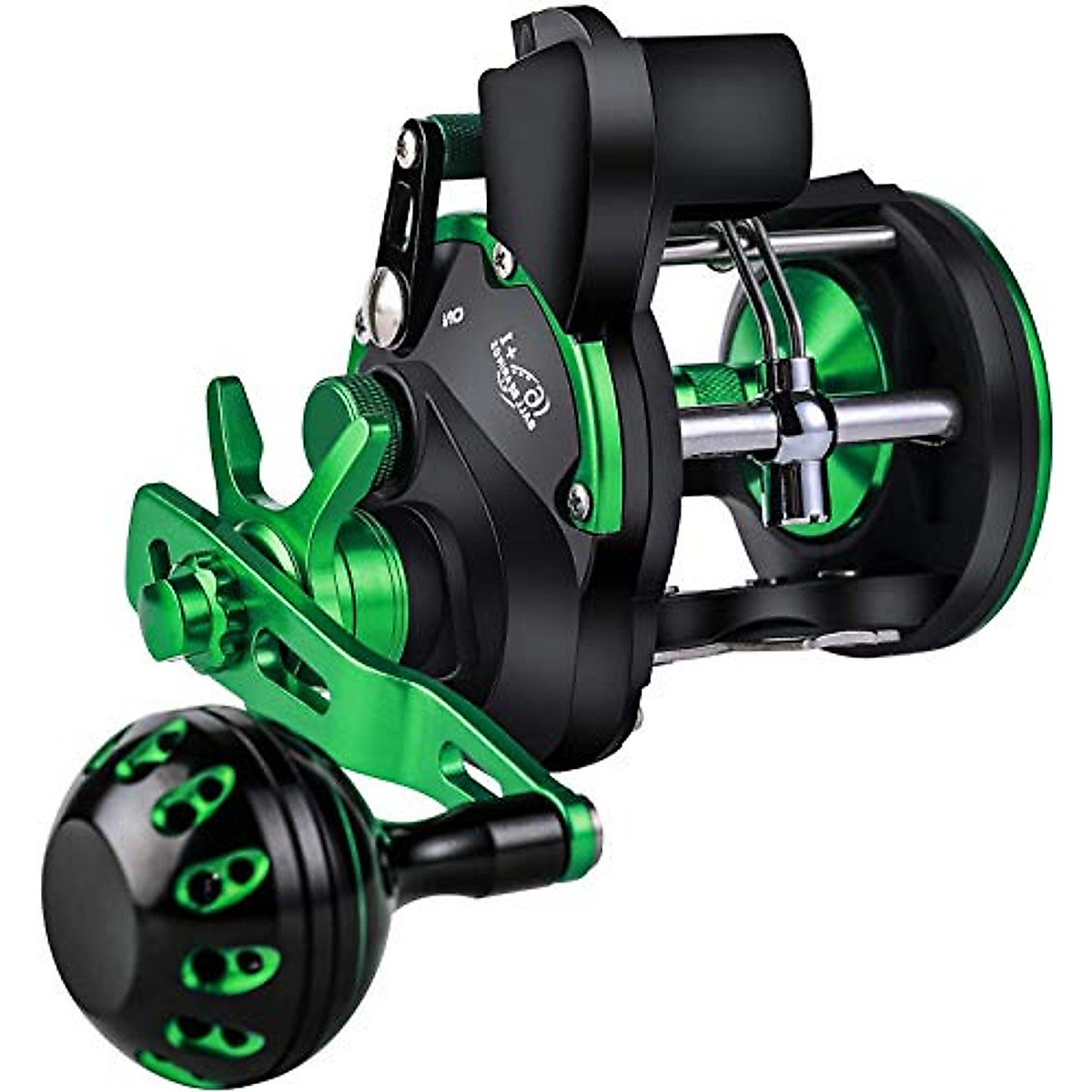 Sougayilang Line Counter Trolling Fishing Reel,Conventional Level Wind Trolling Reel, Graphite Body, Durable Stainless-Steel and Brass Gears, Large Line Capacity, Powerful Carbon Disc Drag-RZC20R