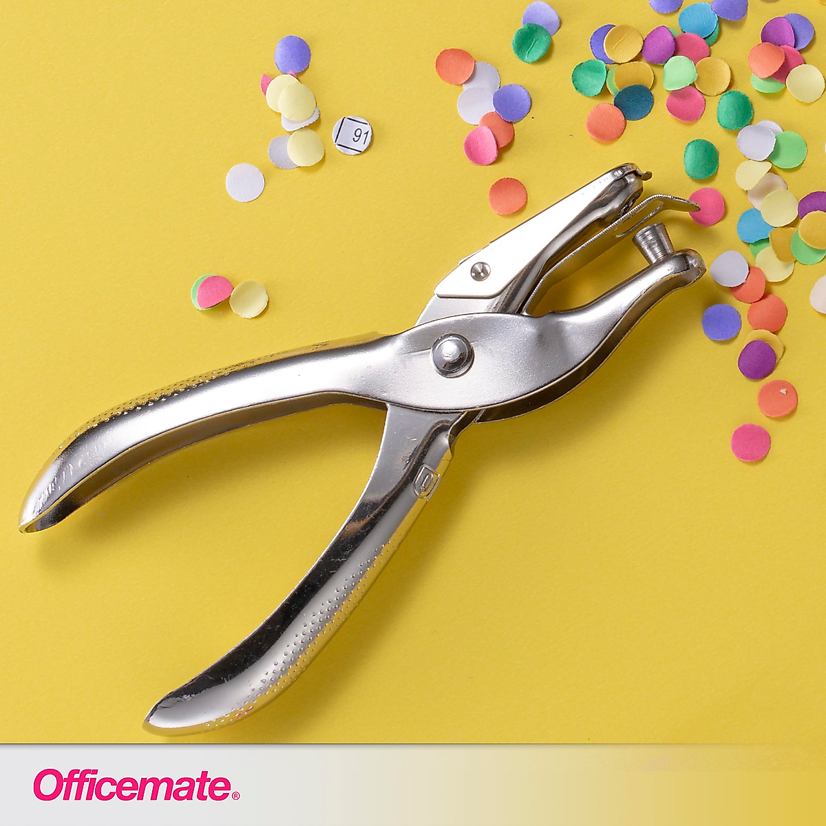 Officemate 1- Hole Punch, 5 Sheet Capacity, Silver (90091)