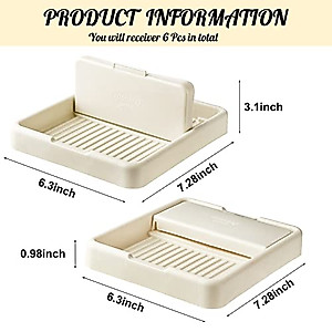 Tatuo 6 Pack Spoon Rest with Lid Holder Spoon Holder for Stove Top, Pot Lid Utensil Rest with Drip Pad, Kitchen Gadgets Accessories Fit for Spatula Tongs Forks Utensil Holder Organizer