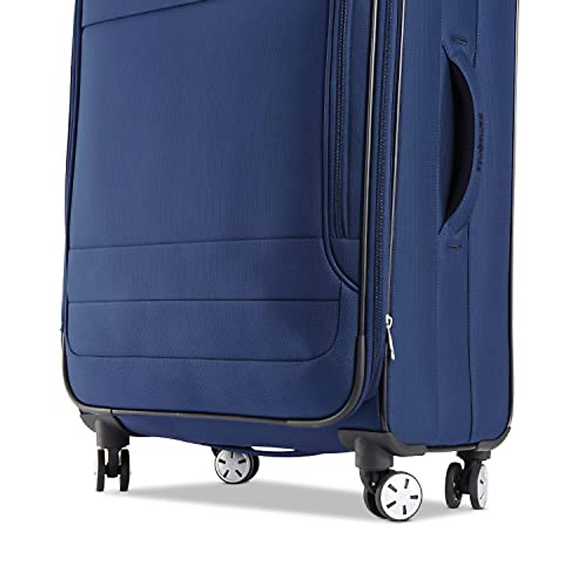 Samsonite Aspire DLX Softside Expandable Luggage with Spinner Wheels, Checked-Medium 25-Inch, Blue Depth