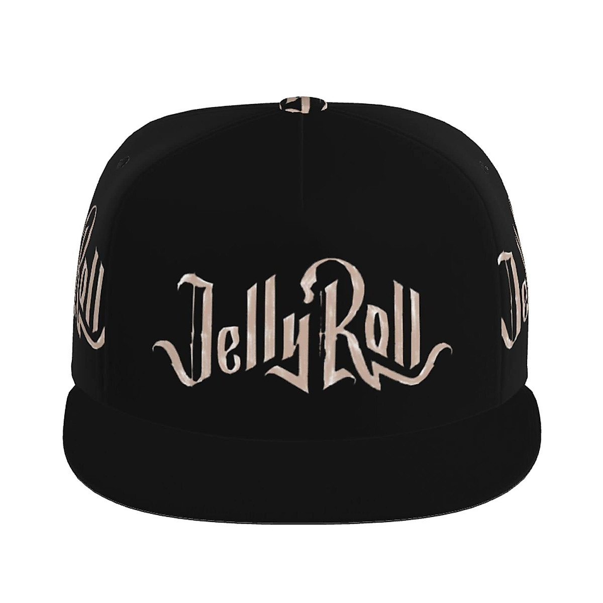 YEACITY Jelly Music Roll Unisex Hip Hop Flat Bill Brim Baseball Cap Adjustable Trucker Hats for Men Women Teens Black