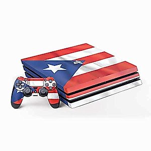 Skinit Decal Gaming Skin Compatible with PS4 Pro Console and Controller Bundle - Originally Designed Puerto Rico Flag Design