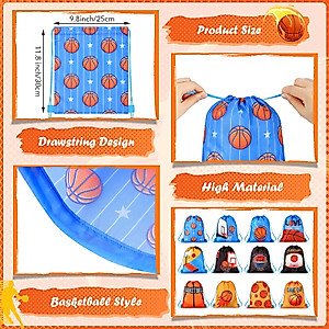 12 Pieces Basketball Party Favor Sports Drawstring Present Bags Travel Basketball Goodie Bags 12 Styles Backpack Basketball Candy Bags Gym Drawstring Bags for Party Gym Workout Supplies