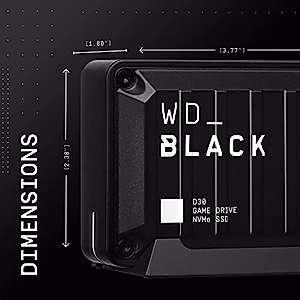 Western Digital 2TB D30 Game SSD - Portable External Solid State Drive, Compatible with Playstation, Xbox, & PC, Up to 900MB/s - WDBATL0020BBK-WESN