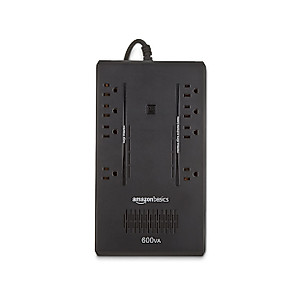 Amazon Basics Standby UPS 600VA 360W Surge Protector Battery Power Backup - 8 Outlets, Black