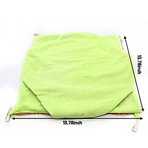 Zorfeter Small Animal Hanging Hammock, Pet Cage Hammock Ferret Bunkbed Hammock Cage Toy for Hamster Rat Parrot Guinea Pig Hideout Play Sleep, Green