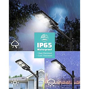Lovus 2Pack 500W Solar Powered Street Lights, 6000K LED Dusk to Dawn, Outdoor Flood Security Light with Motion Sensor, IP65 Waterproof, Wall or Pole Mount, ST40-039-2