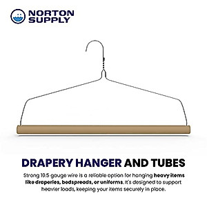 Norton Supply Heavy Duty Wire Clothes Hangers – Galvanized Steel Hangers 10.5" Gauge for Men, Women, Suits, Coats, Pants, Shirts, Dresses, Skirts and Drapes - Hanging Hooks for Closet, Cabinet