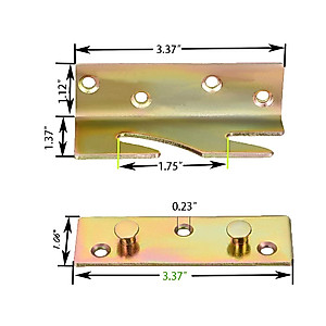 Best Award Set of 4, Heavy Duty Non-Mortise Bed Rail Fittings Wooden Bed Rail Brackets,Headboards and Foot-Boards (Set of 4,Bed Rail Bracket)