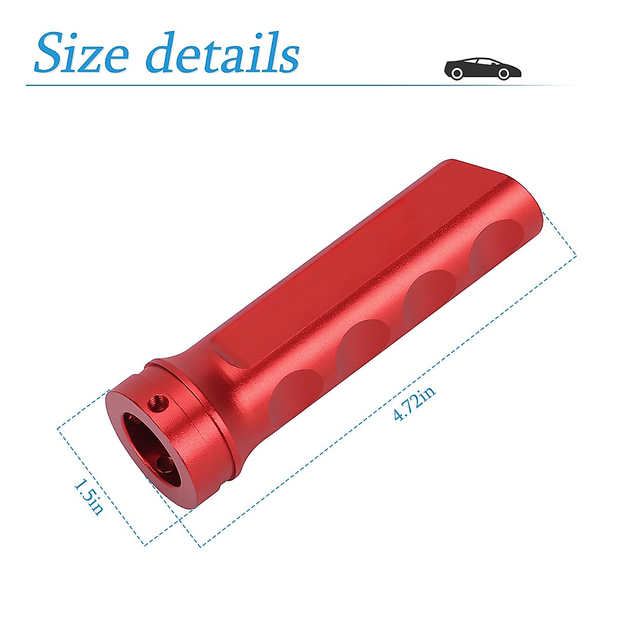 AUCELI Car Handbrake Cover, Universal Aluminum Handle Protector for Brake Lever, Wave Shaped Decorative Hand Brake Sleeve, Auto Interior Accessories for Manual & Most Automatic Handle (Red)