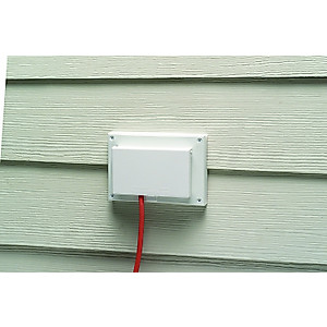 Arlington DBHR131W-1 Low Profile IN BOX Electrical Box with Weatherproof Cover for Retrofit Siding Construction, 1/4-Inch or 5/16-Inch Lap, Horizontal, White