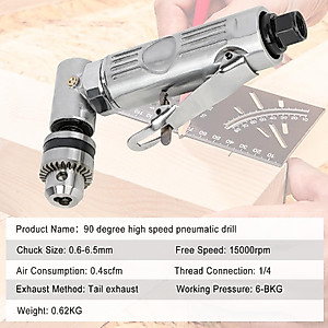 1/4'' 90 Degree Air Drill,Right Angle Drill,Pneumatic Pistol Drill, Pneumatic Drill,Pneumatic Drill, Tool Power Screwdriver Drill