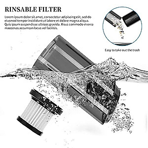 URORU Portable Mini Auto Vacuum Cleaner, Wireless Handheld Car Vacuum Cleaner, 6000 Pa Super Suction Power, Wireless, High Power and Quick Charge Tech, Rechargeable for Home, Car, Office… (Black)