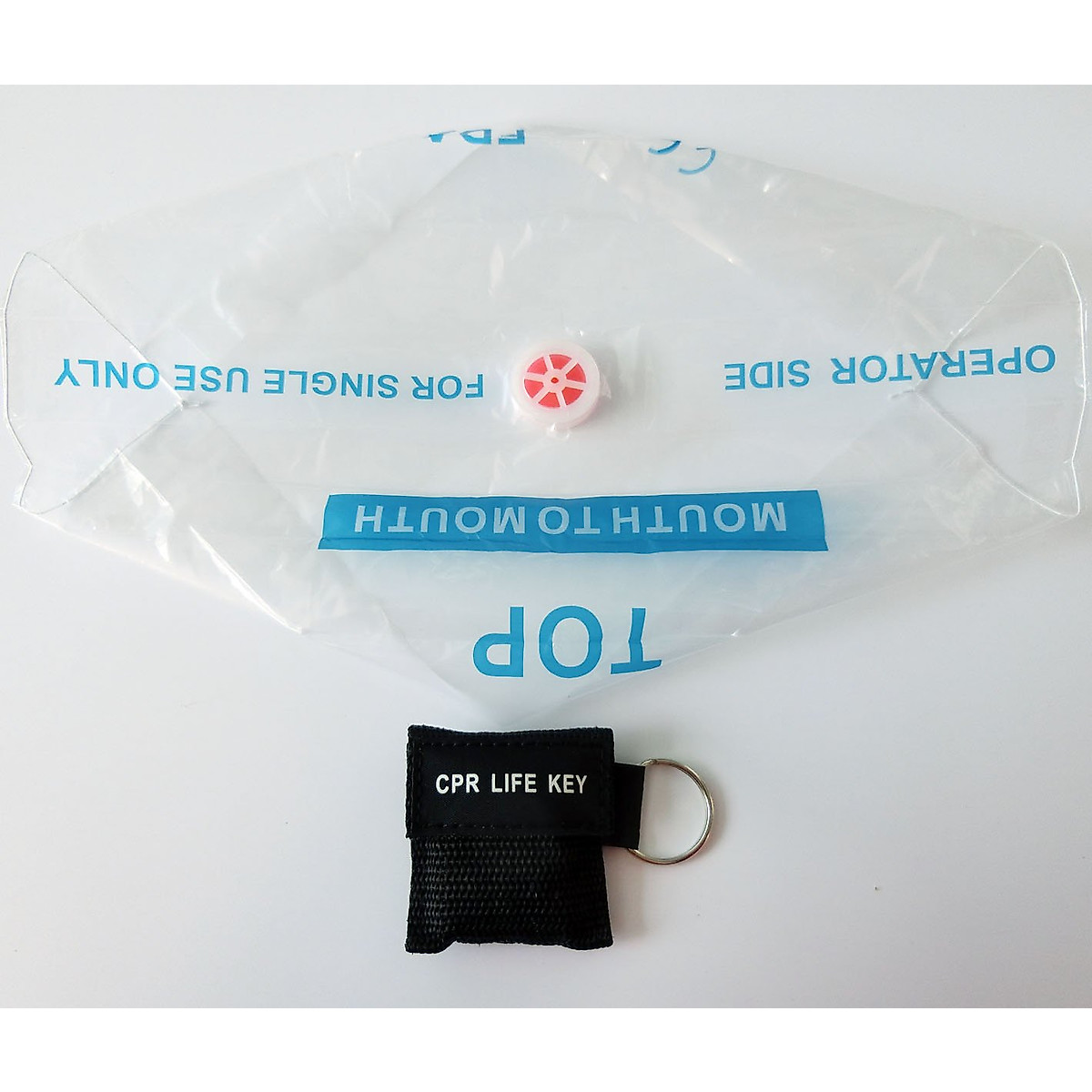 Elysaid 100 pcs/pack CPR Barrier Face Shield Mask with Keychain for CPR AED Training Black