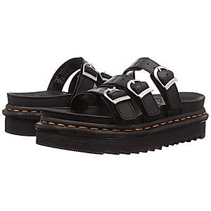 Dr. Martens womens Slide Sandal, Black Hydro Leather, 6 US