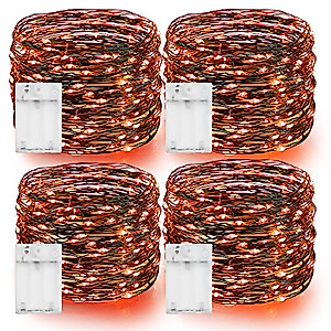 Dazzle Bright Halloween 20 FT 60 LED Battery Operated Fairy String Lights + 10 LED RGB Flashing Eyes String Halloween Lights