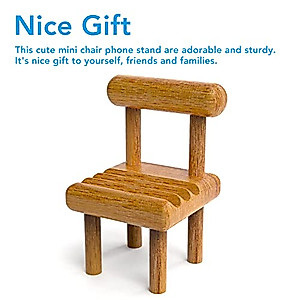 belinkon Cute Mini Chair Phone Holder, Fully Assembled Wooden Desktop Stand, Compatible with Smartphone, Kindle, Pad, Switch, Tablet, E-Readers, All Phones - 1 Pack