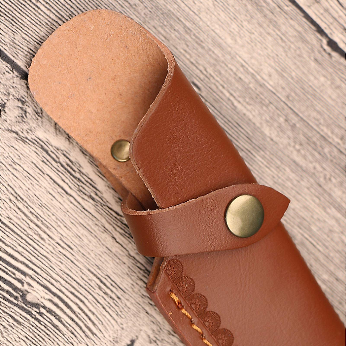 Morezing Hunting Fix Blade Knife Sheath Leather Cover for 4.5 inch to 5 inch Blade Knives - Brown