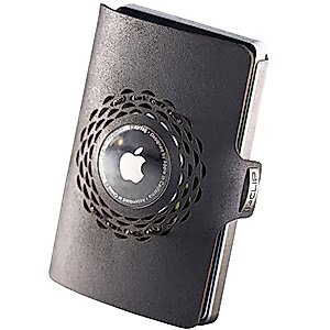 I-CLIP Original for Apple AirTag with Moneyclip - Wallet - Slim Wallet - Wallet Compatible with AirTag - Men - Silver Black