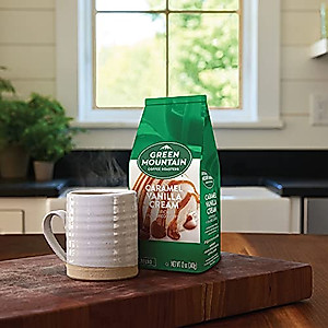 Green Mountain Coffee Roasters Caramel Vanilla Cream, Ground Coffee, Flavored Light Roast, Bagged 12 oz