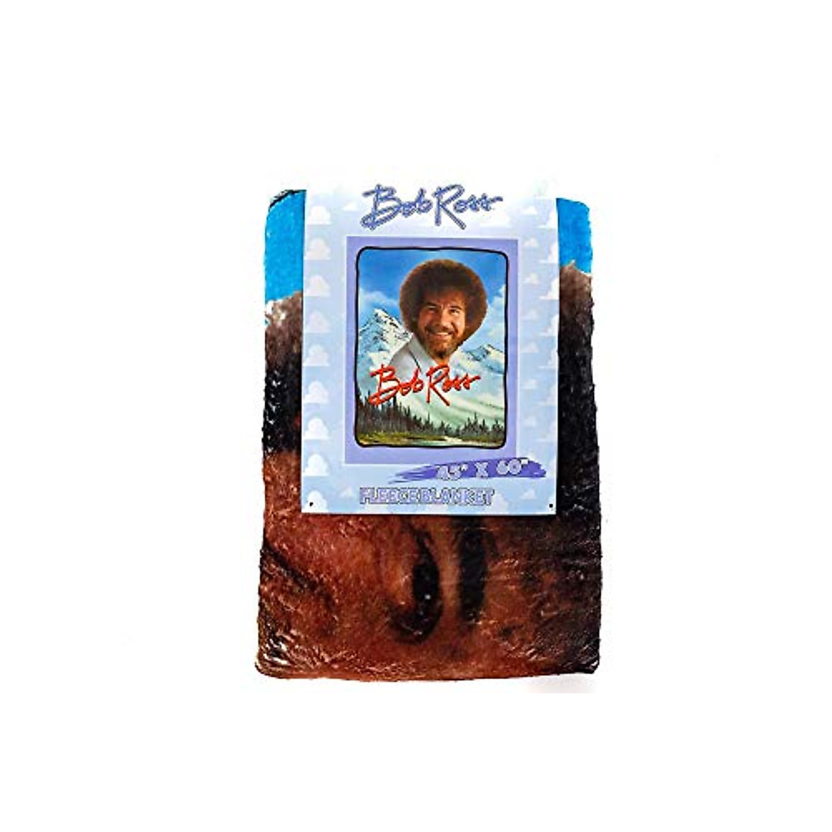 Bob Ross Design Soft Throw Size Fleece Plush Blanket - Fluffy, Warm, Fuzzy & Cozy – 100% Silk-Feel Polyester Perfect for Outdoor or Indoor Bed, Sofa or Couch While Watching TV/Movies - 45 x 60 Inches