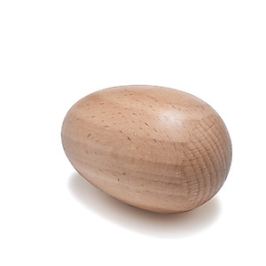 Wood Egg Shakers Set, Musical Percussion Instruments, Natural Finish (2 PCS)