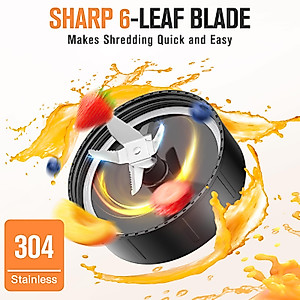 VEWIOR Smoothie Blender, Max 1500W Personal Blender Shakes and Smoothies 32 oz & 24 oz To-Go Cups, Countertop Portable Blenders Kitchen Ideal Frozen Juices Blender, Baby Food, Smoothies, Sauces