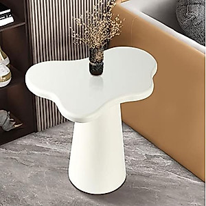GRFIT Side Table End Table Small Drinking Table, Cloud Shaped End Table,Nightstand，Side Table Coffee Table for Small Place,for Office, Living Room Balcony and Bedroom, White Tea Table Coffee Table